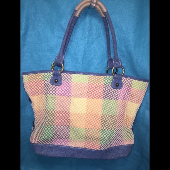 Tommy Hilfiger | Bags | Tommy Hilfigers Denim Fishnet Tote | Poshmark